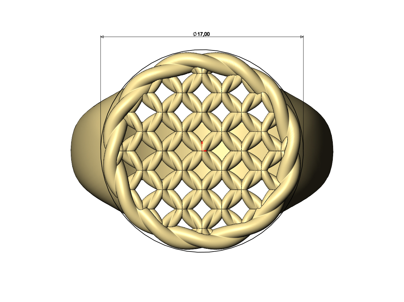 STL file Round braided wire mesh signet ring US sizes 5to9 3D print ...