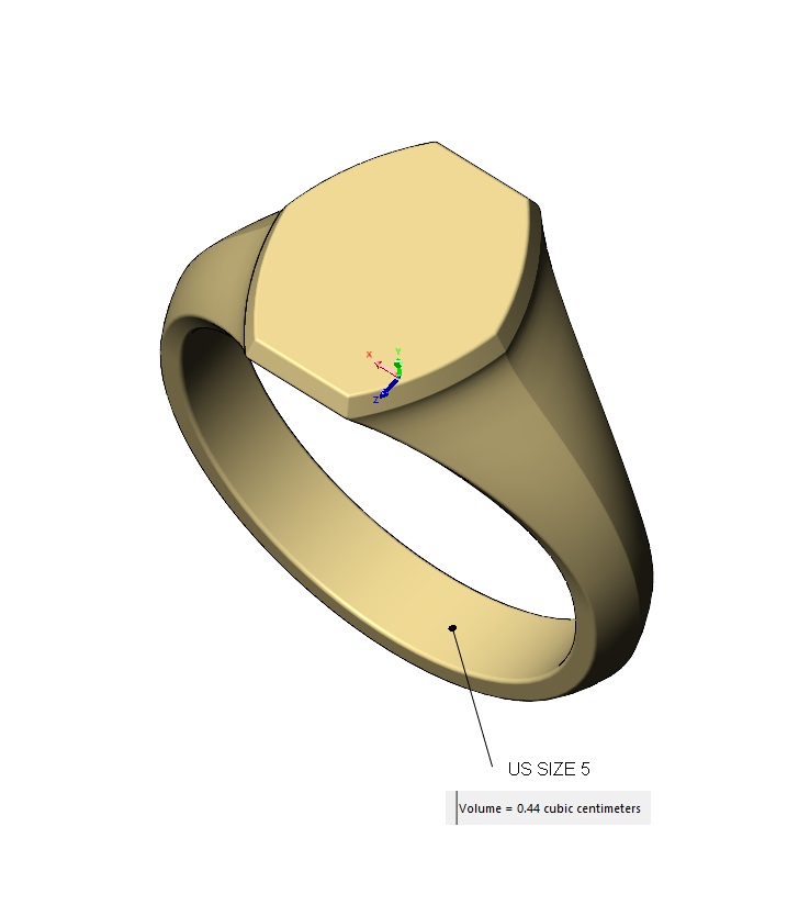 STL file Hexagonal platform signet ring US sizes 5to9 3D print model 💍 ...