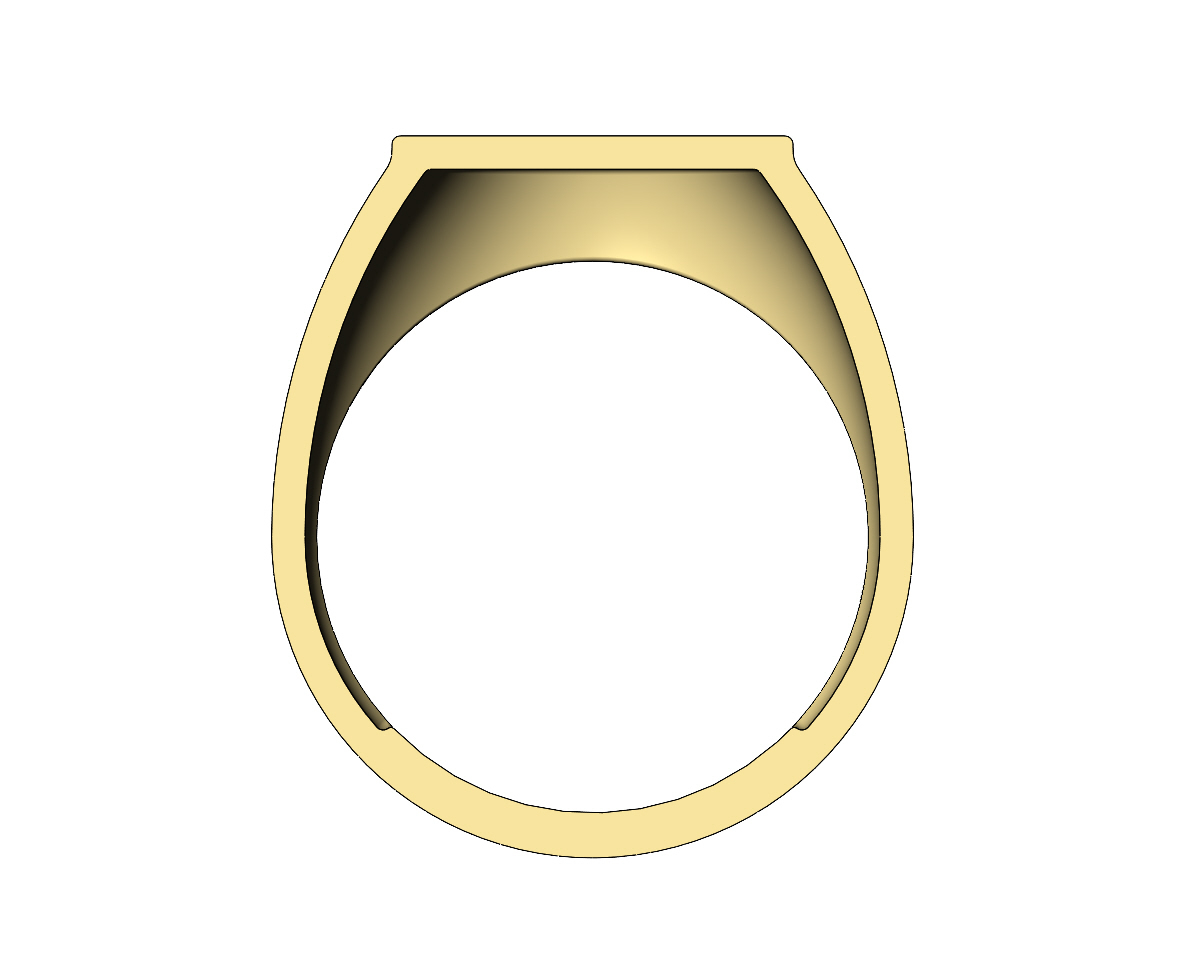 🔝 12mm Round flat top blank engravable signet ring miniset 3D print ...