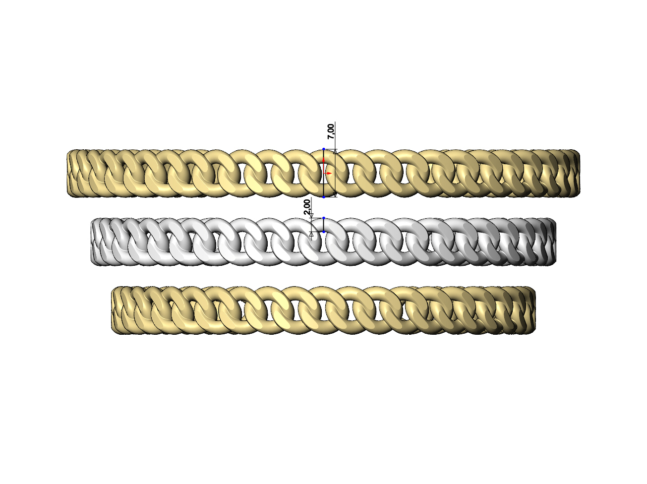 STL file Solid 7mm wide Cuban chain link cuff bracelet 3D print model 🔗 ...
