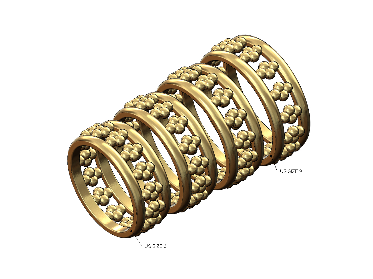 STL file Bead ornaments fashion band US sizes 6to9 3D print model 💍 ・3D ...