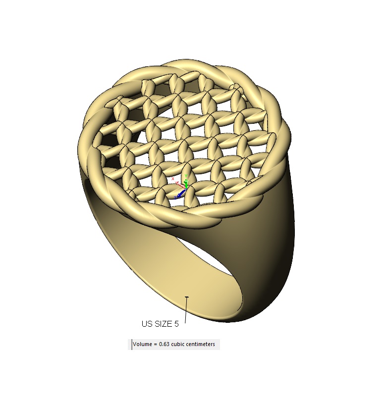 STL file Round braided wire mesh signet ring US sizes 5to9 3D print ...
