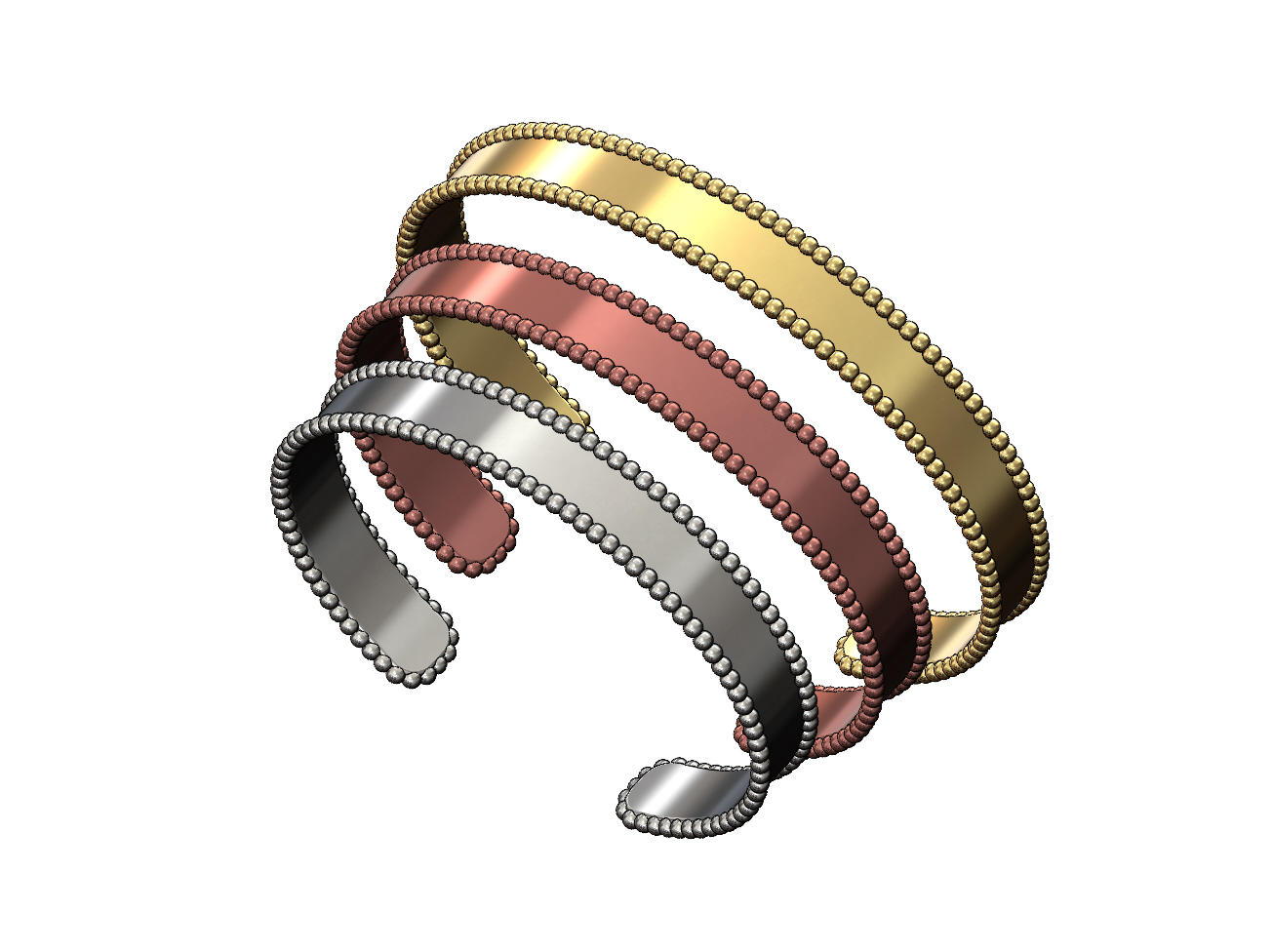 STL file Simple beaded 10mm cuff bracelet 3D print model 💫 ・3D printing ...