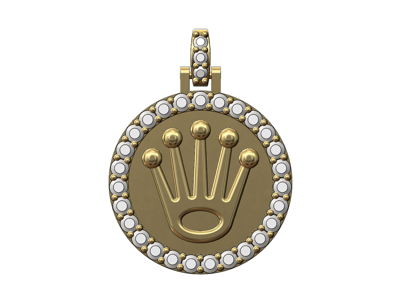 Fichier STL Modèle d'impression 3D du pendentif Rolex en diamant rond 💍 ...