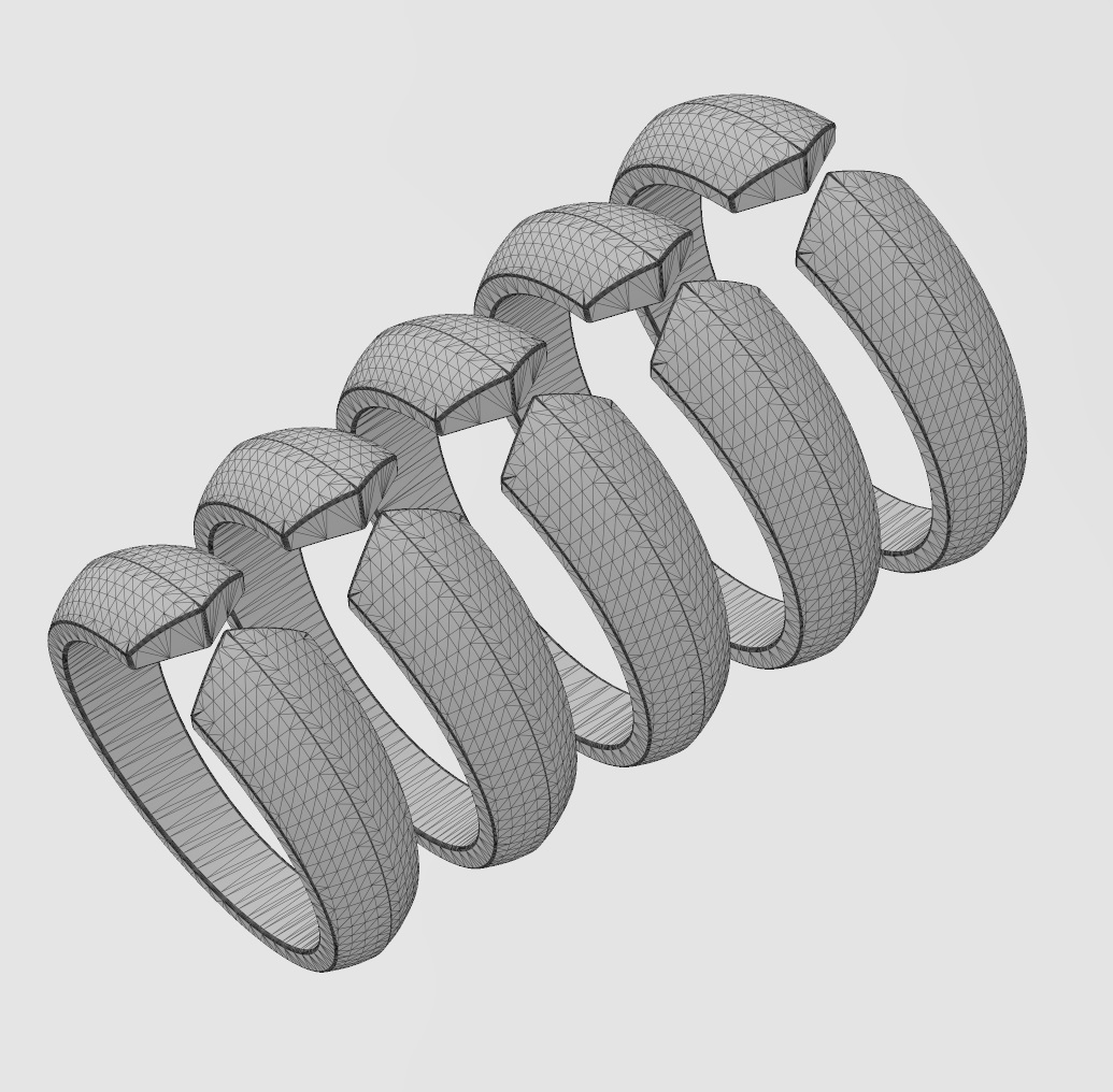 STL file Open triangular fashion ring US sizes 5to9 3D print model 💍 ...