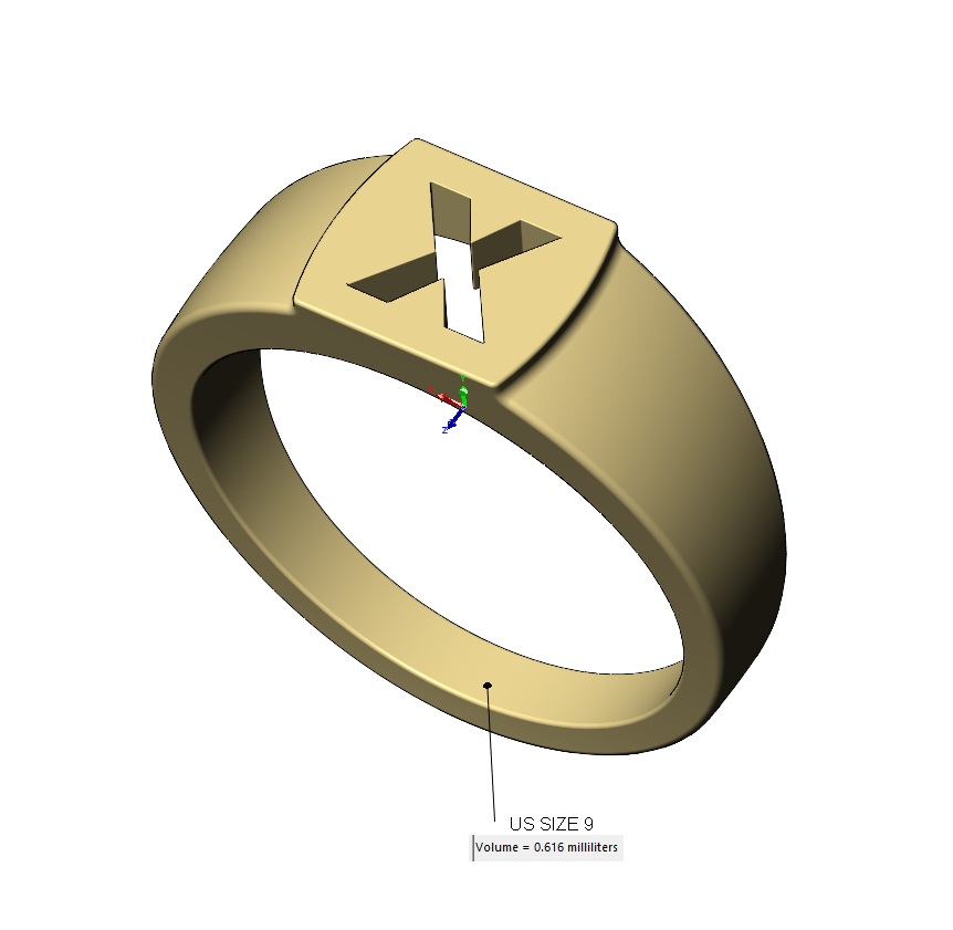 STL file X engraving small square signet US sizes 5to9 3D print model 🤏 ...