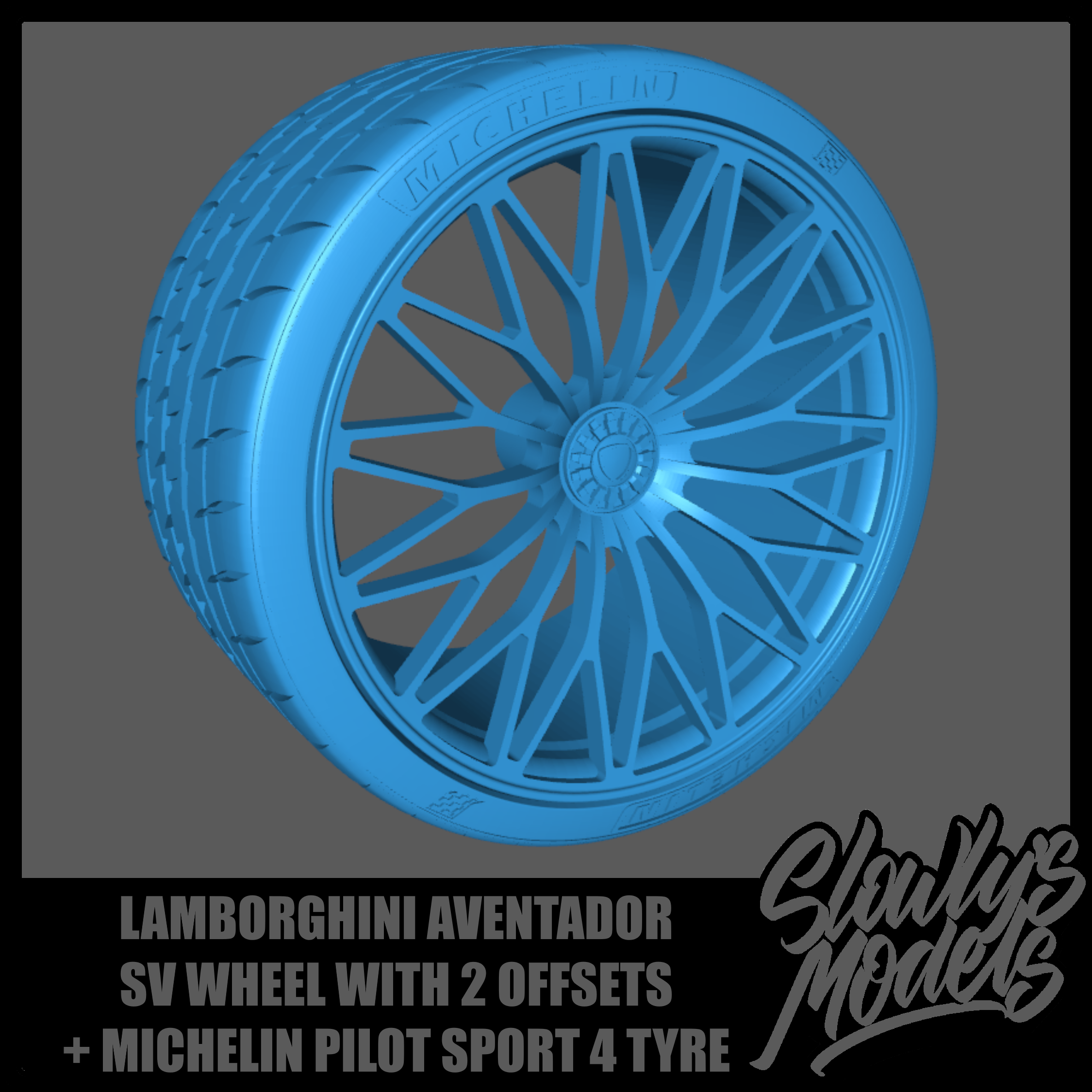 🛞 Lamborghini Aventador SV Wheel w/2 offsets + Michelin Pilot Sport 4 ...