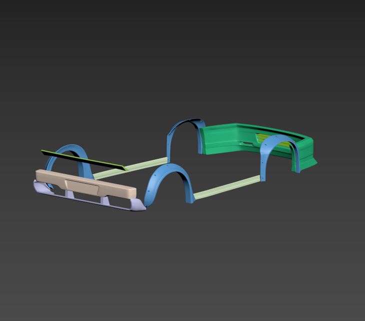 OBJ file Liberty Walk Style Body Kit For Ferrari Testarossa 🚶 ・Model to ...