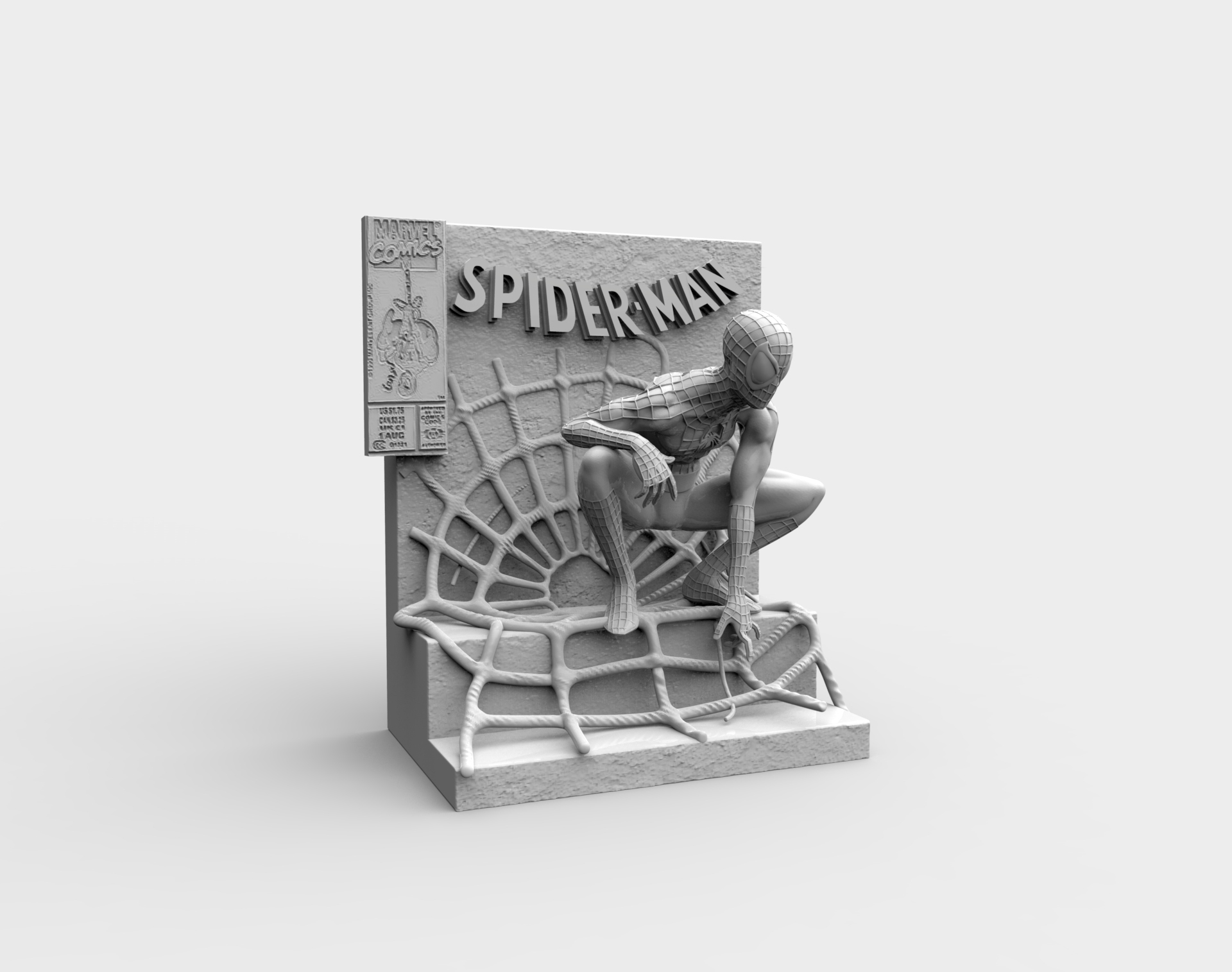 🕷️ Spider Man Comic Book Statue 3D print model・ STL File for ・Cults