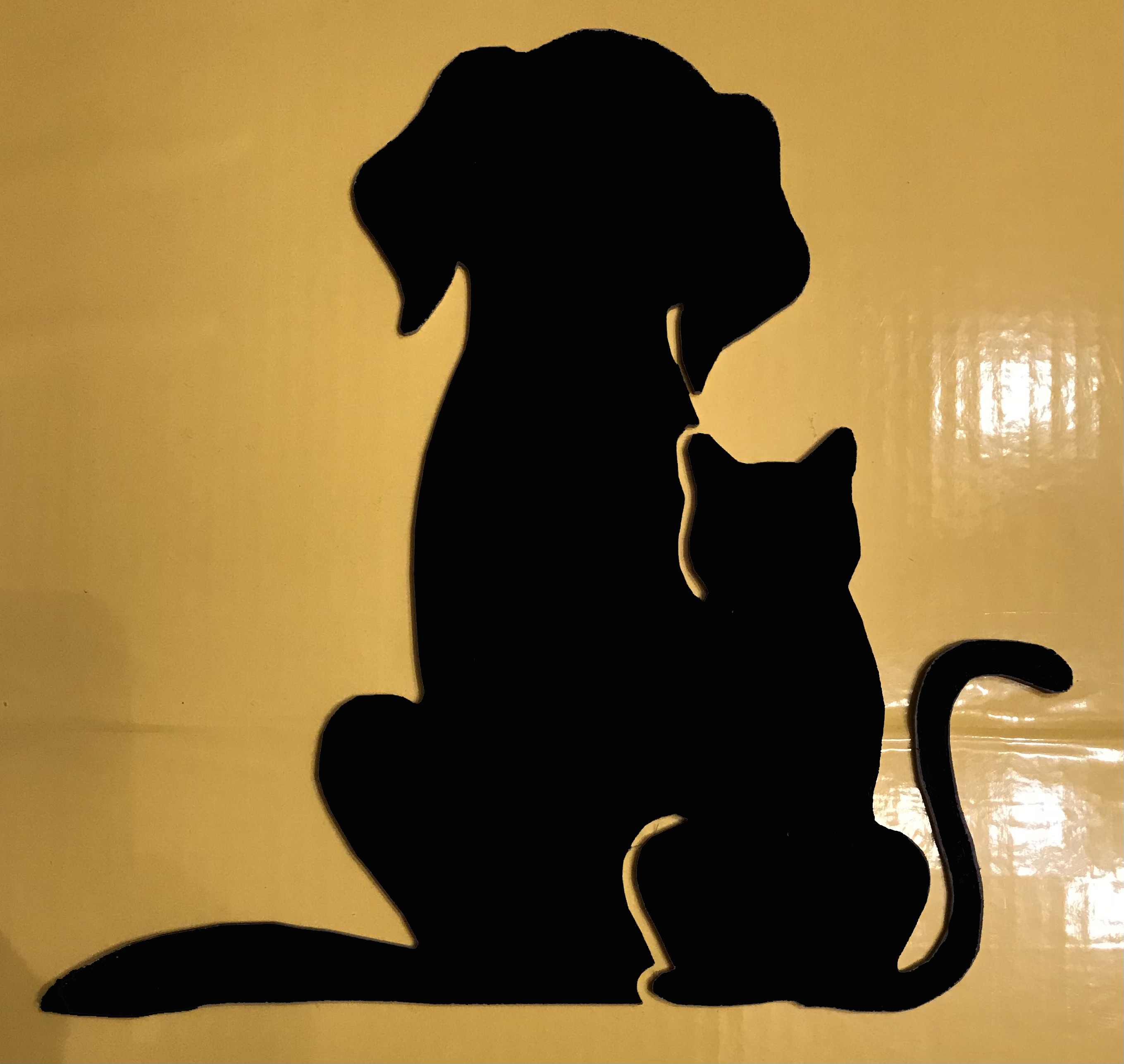 Silhouette De Profil De Chat Hund Und Katze Silhouette Stickdatei