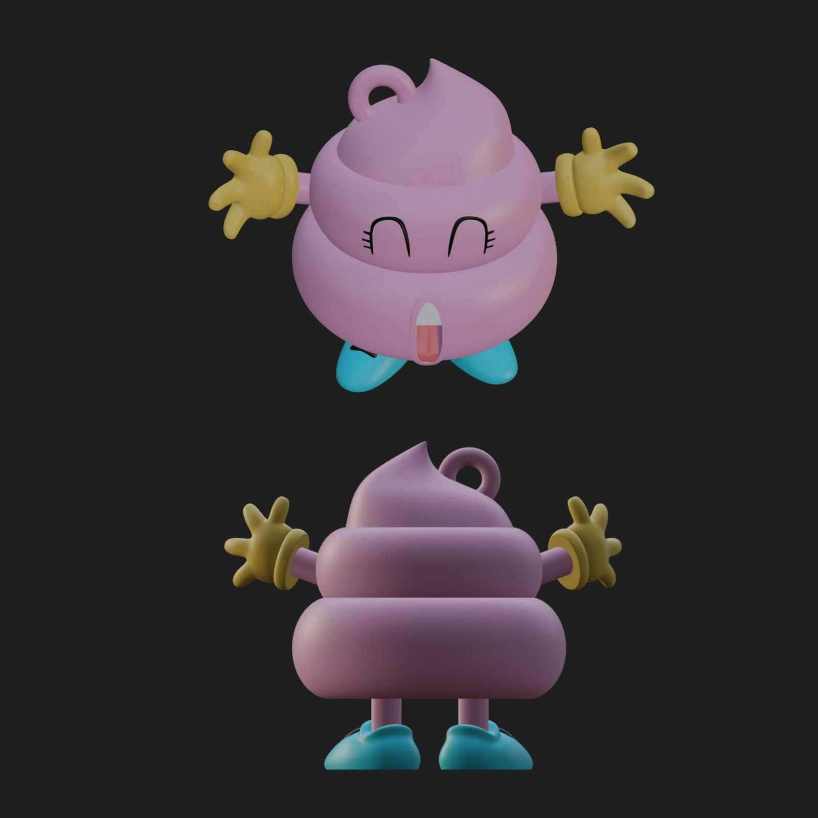 Файл STL UNCHI KEY RING - ARALE PINK POO 🔑 ・3D-печатная модель для ...
