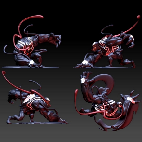 3D file VENOM - ACTION POSE 👾 ・3D print object to download・Cults
