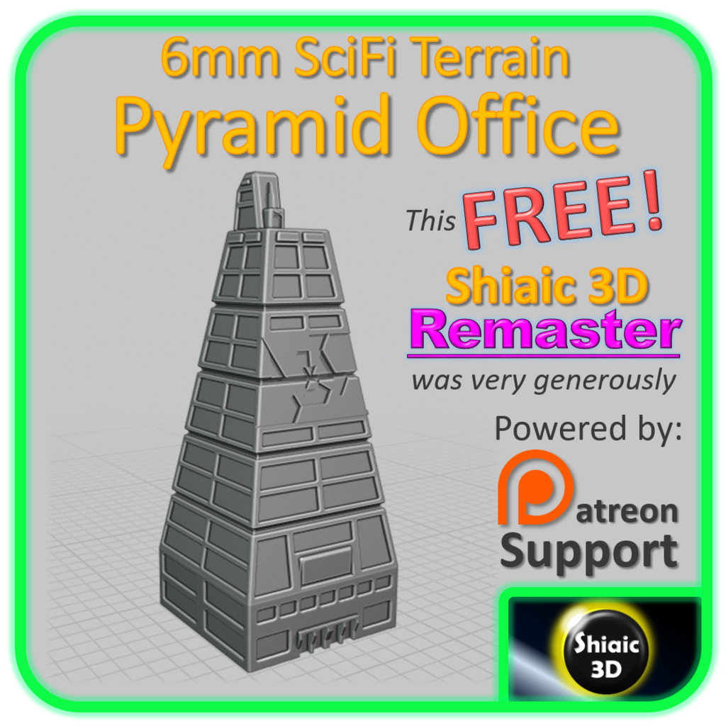 🏙️ 6mm - Unity City - Office Pyramid (Remastered)・Free STL File for ・Cults