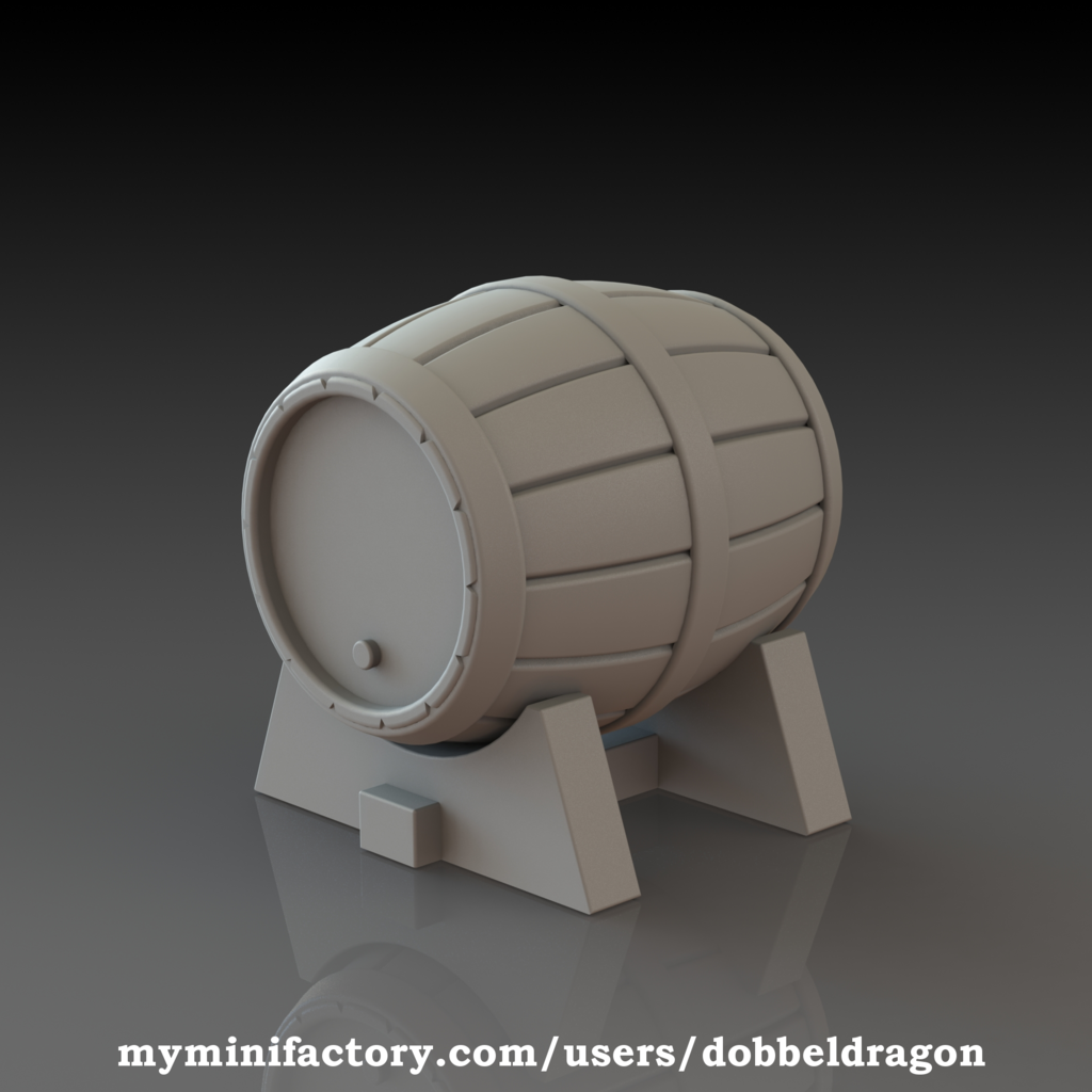 🪵 Wooden barrel・Free 3D File for ・Cults