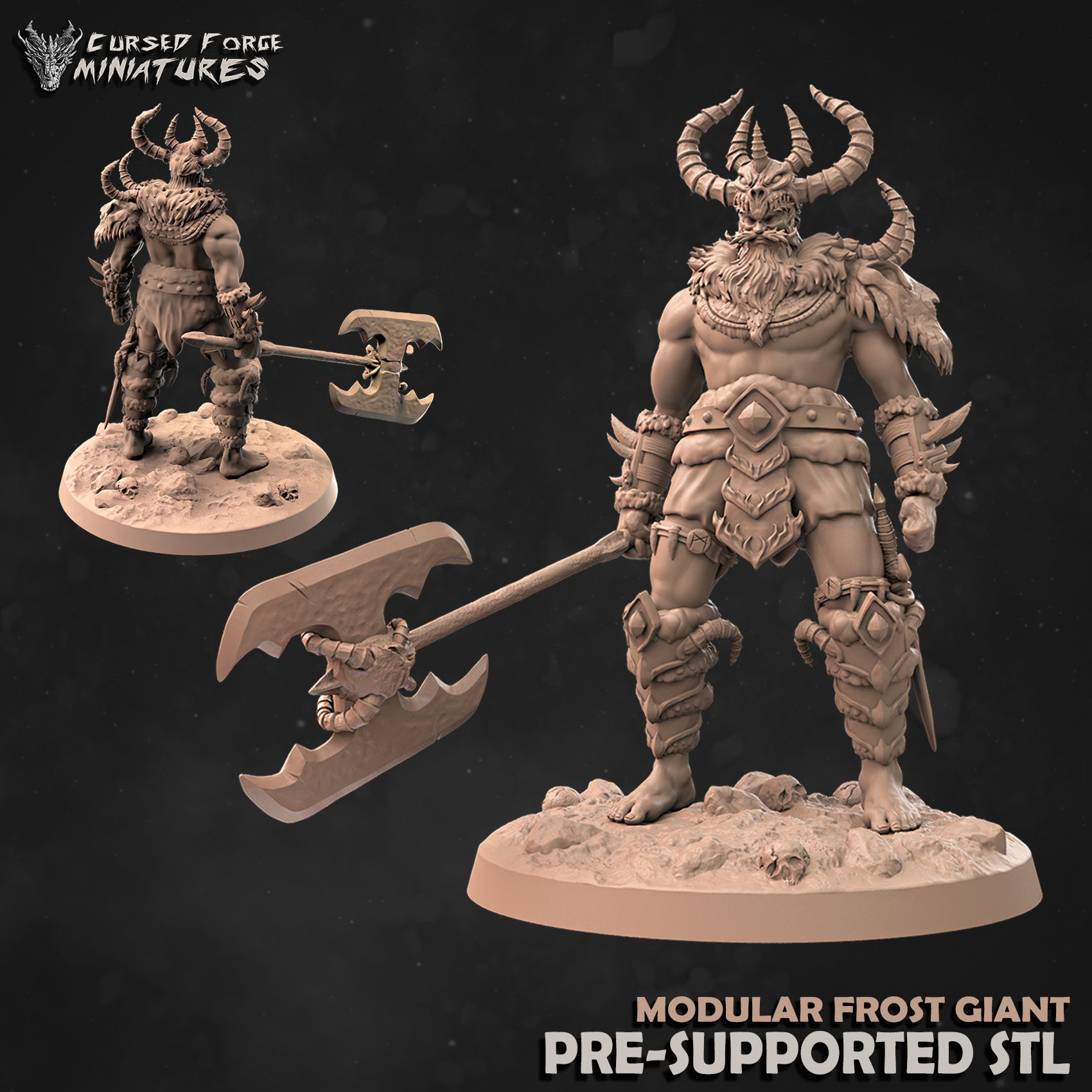 👹 Modular frost giant (supported)・ 3D File for ・Cults