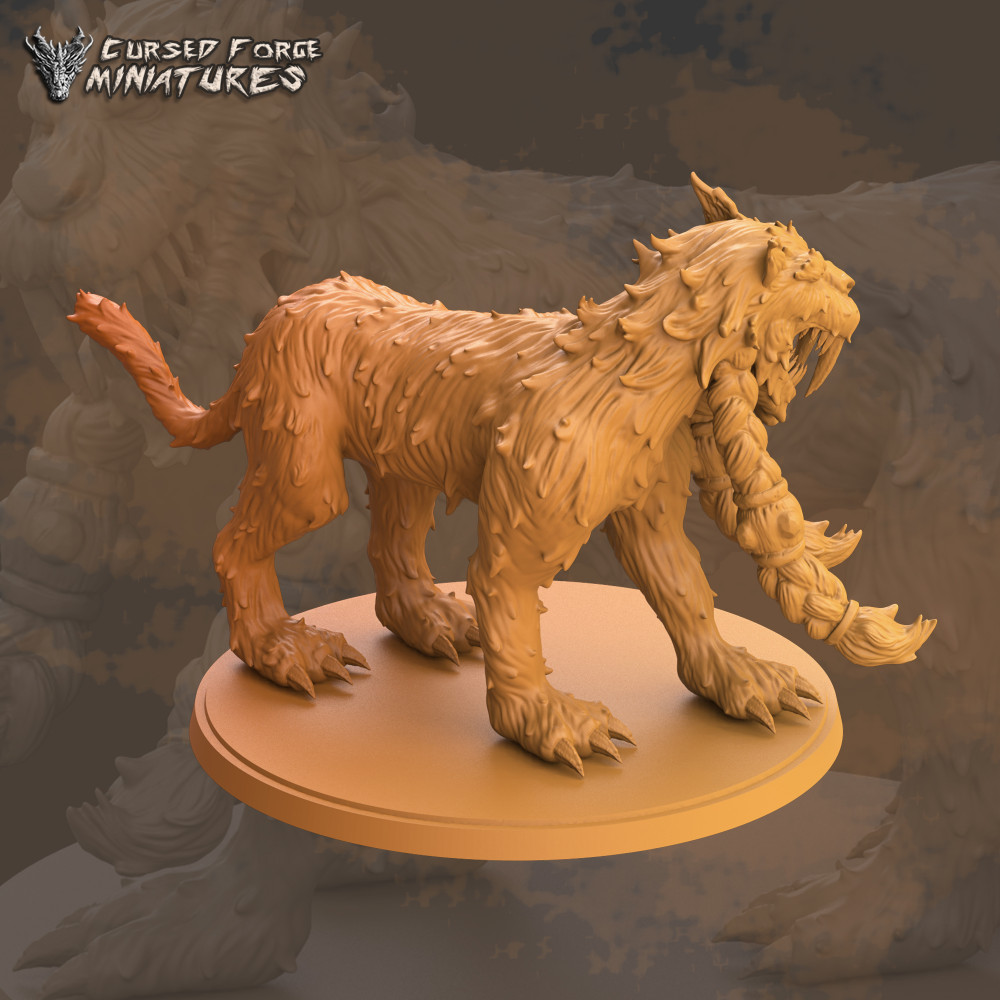 3D file Tabaxi cat beast (supported) 🐱・Model to download and 3D print・Cults
