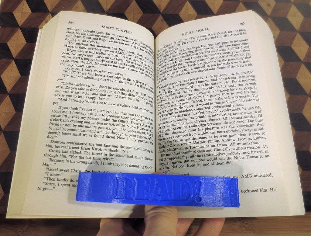 📚 One Handed Book Page Holder with Bookmark Hook・Free STL File for ・Cults