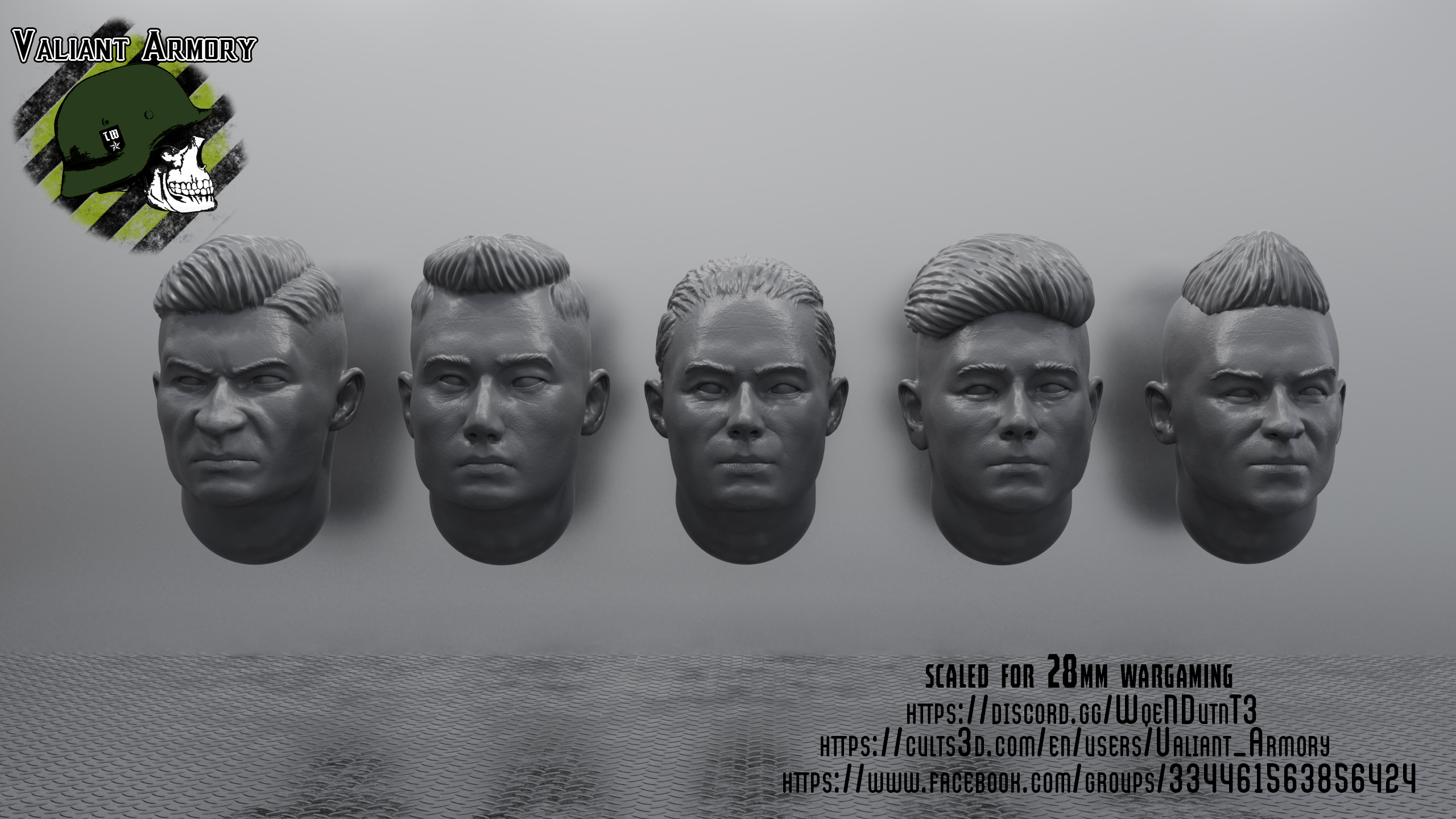 STL file 28mm Asian Featured Heads 🔫 ・3D printing model to download・Cults
