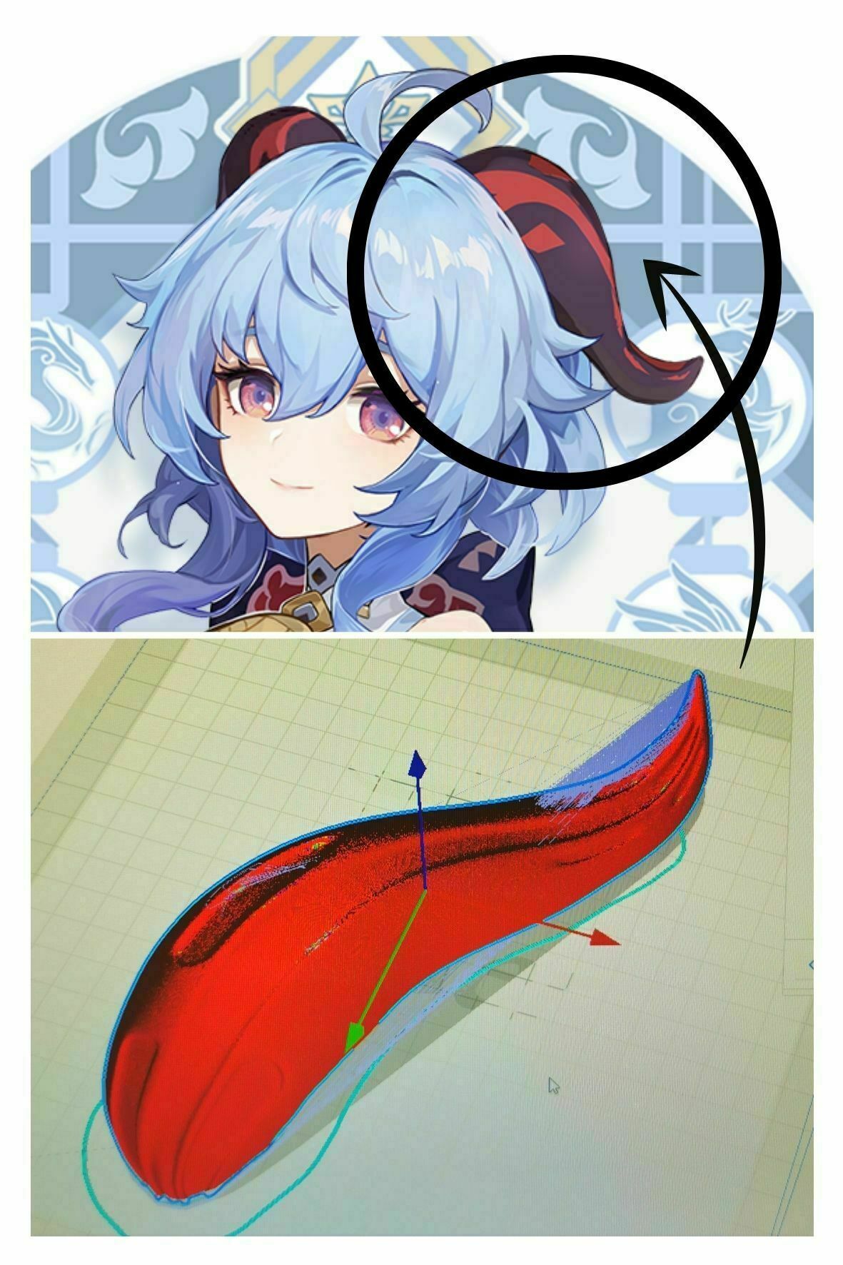 Fichier STL horns Ganyu / cornes Ganyu Genshin impact 🤘 ・Idée pour ...