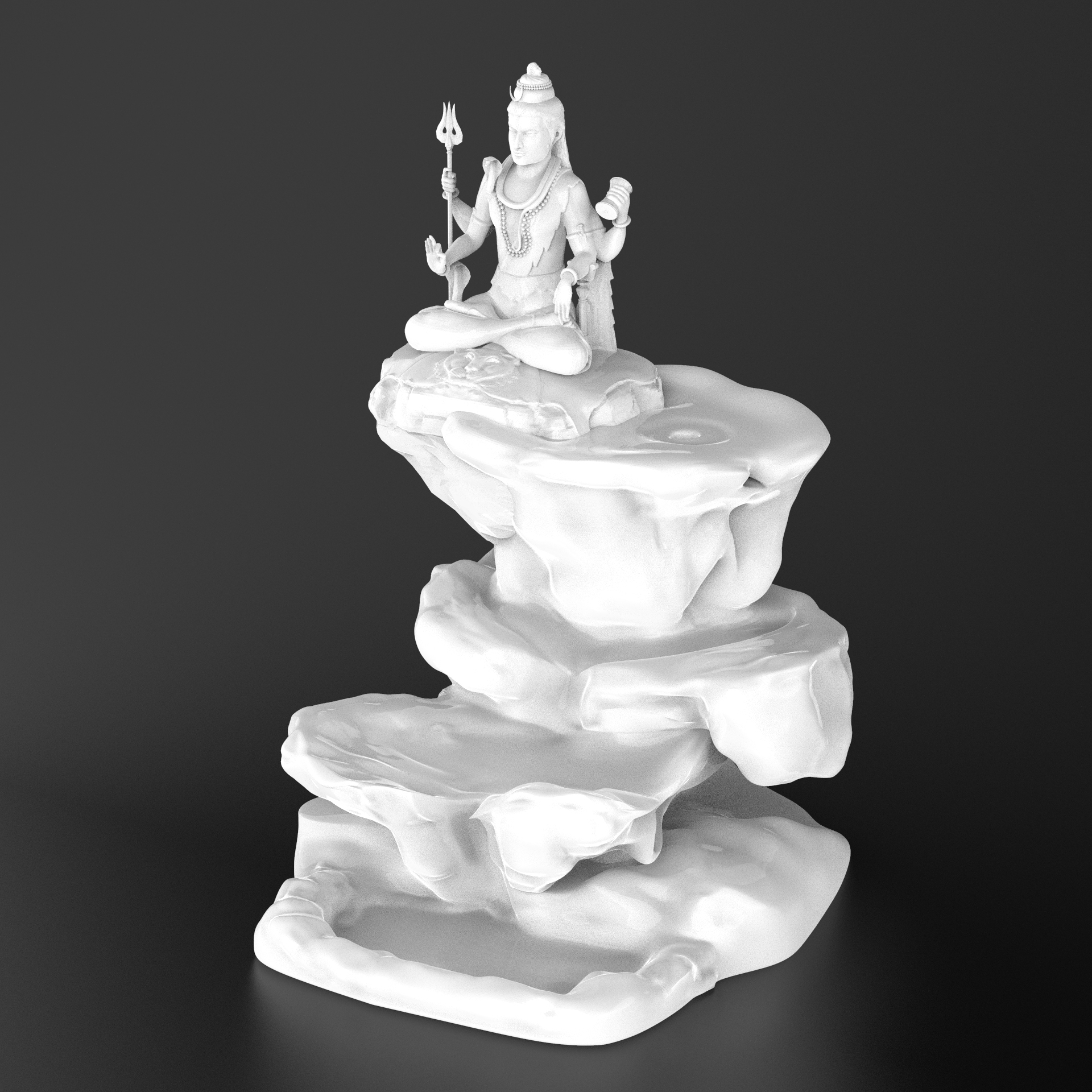 🚬 Lord Shiva - Smoke Backflow Mountain・Free STL File for ・Cults