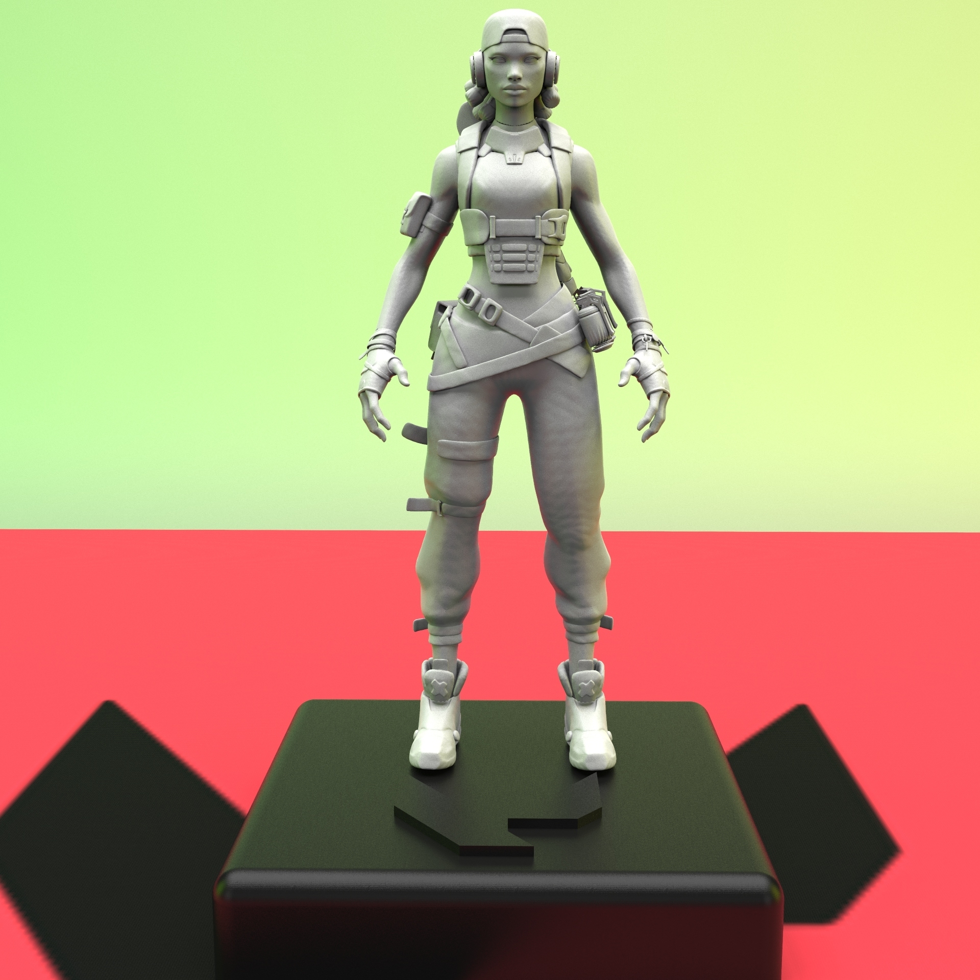 Бесплатный STL файл Valorant- RAZE High poly model with base 🎨 ・Шаблон ...