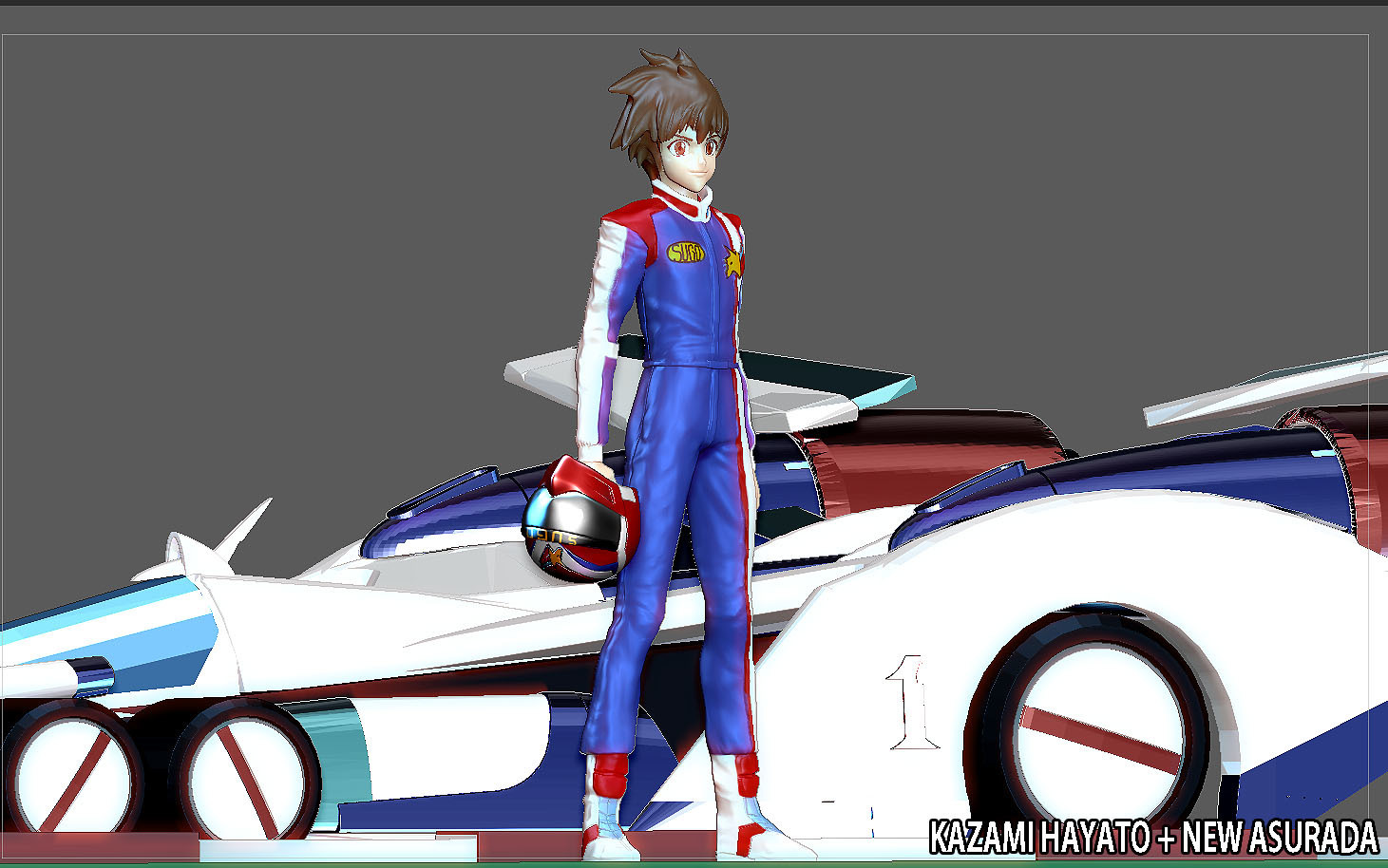 🏎️ kazami hayato asurada cyber formula statue diorama race anime ...