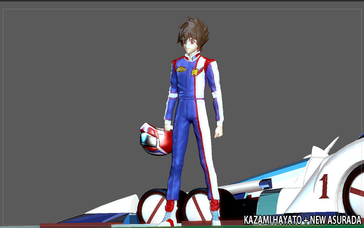 🏎️ kazami hayato asurada cyber formula statue diorama race anime ...