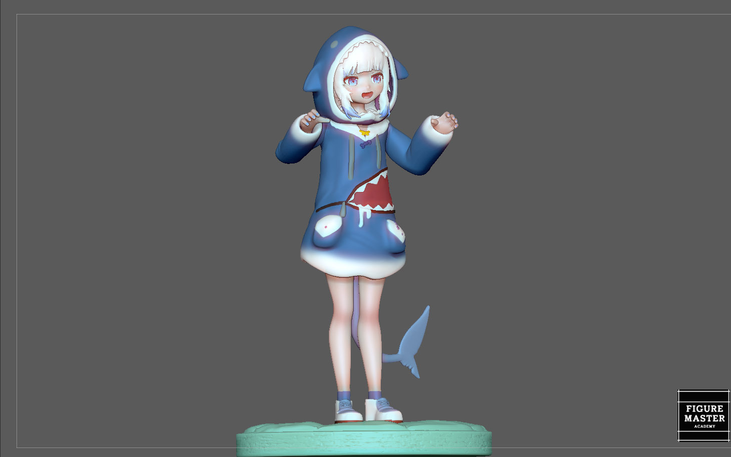🤏 GAWR GURA SMALL VERSION STATUE CUTE GIRL ANIME CHARACTER 3D print ...