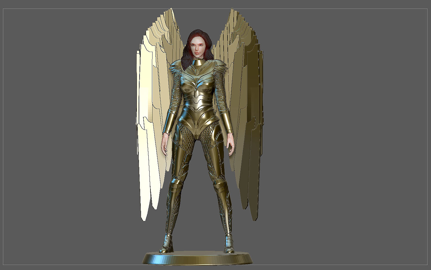Fichier STL WONDERWOMAN 1984 GOLDEN ARMOR STATUE DC MOVIE GAL GADOT 3D ...