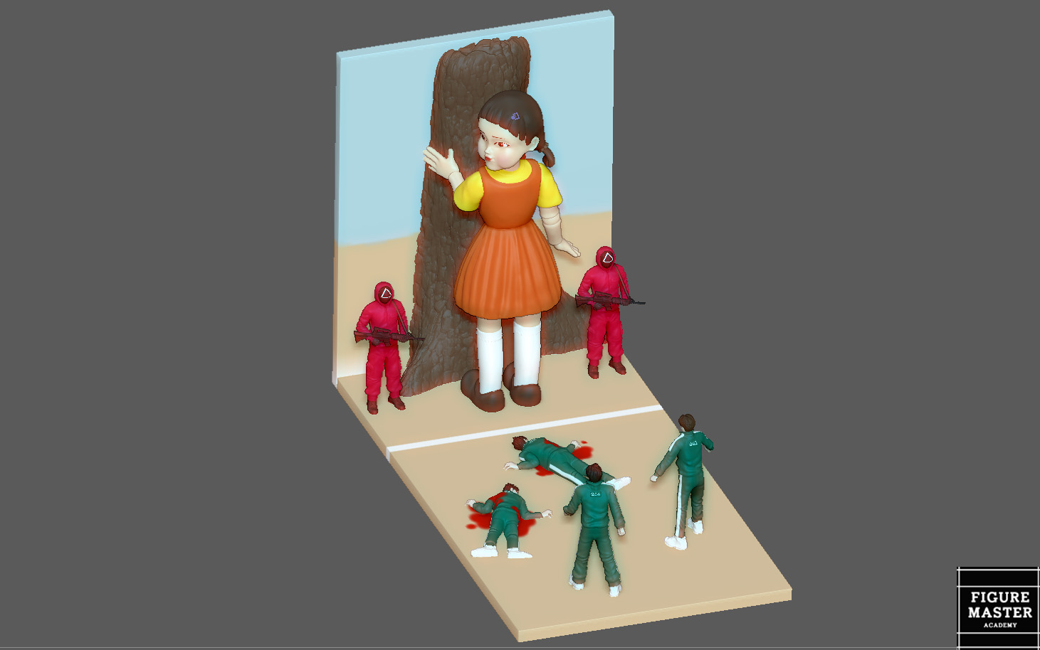 🦑 SQUID GAME DOLL STAGE 1 PACK NETFLIX STATUE 3D PRINT・ 3D File for ・Cults