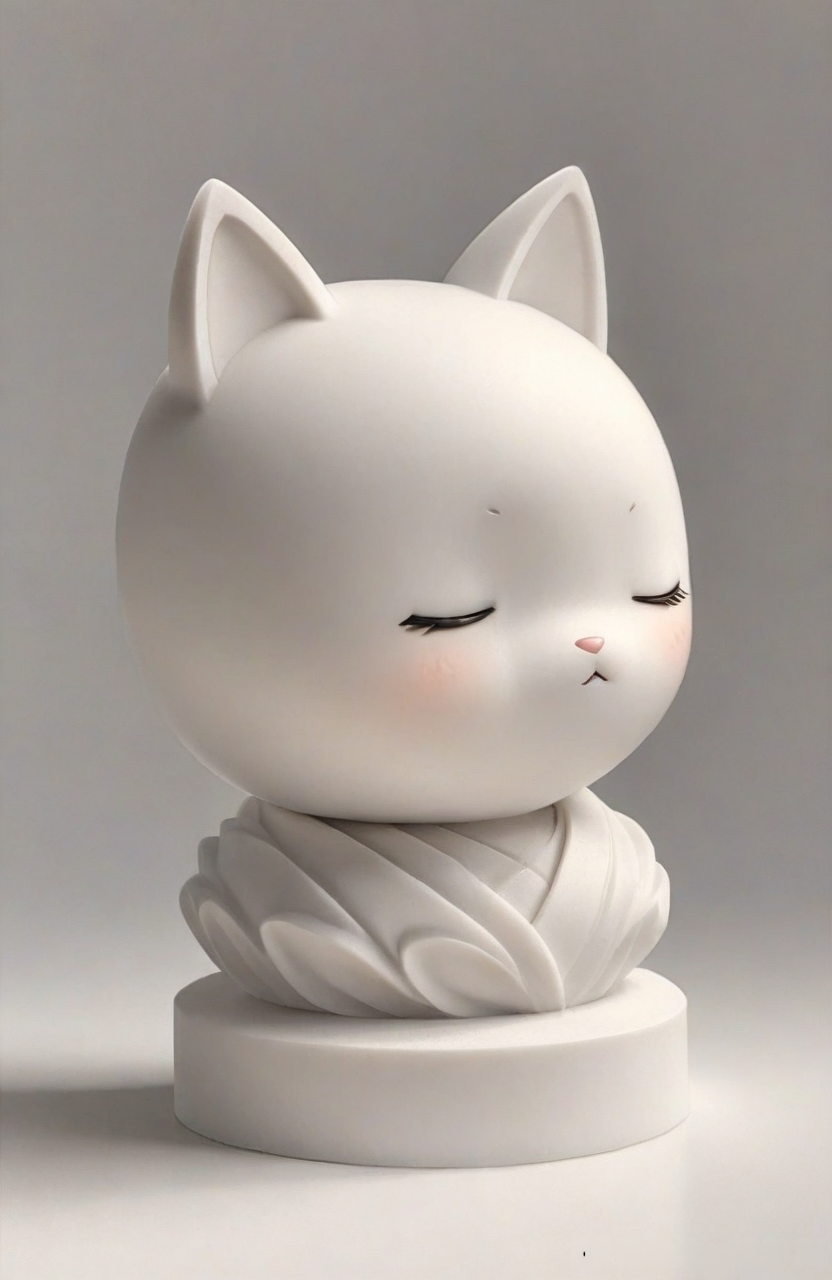 🐱 Cute Cat Bust・Free 3D File for 3D printing・Cults