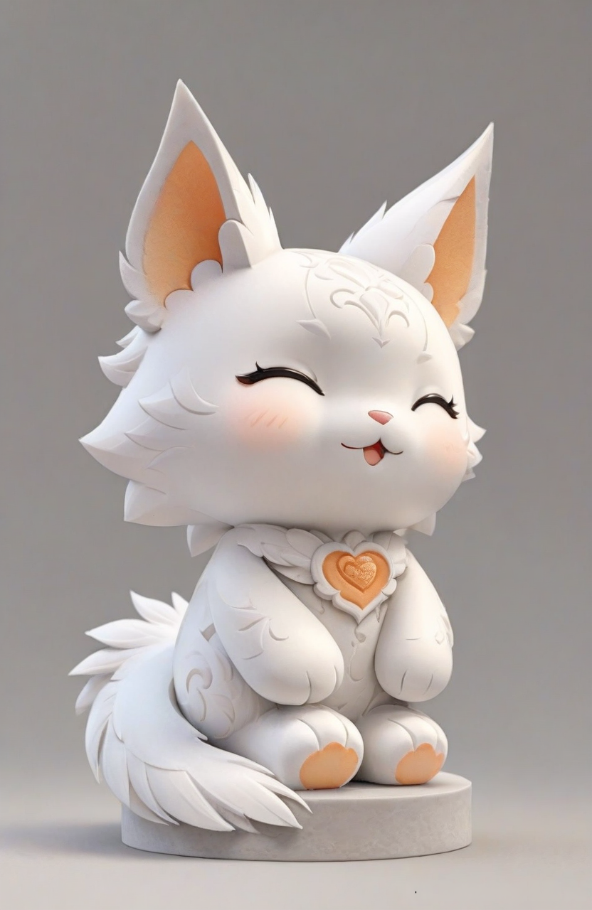 💜 Cute Heart Cat・Free 3D File for 3D printing・Cults