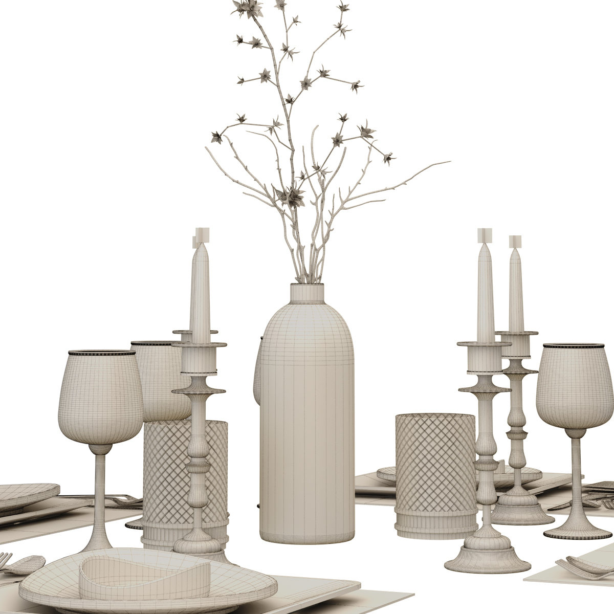 3D file table set 💐 ・3D printing template to download・Cults