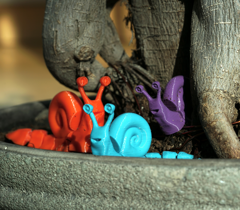 STL file CUTE [ ARTICULATED ] SNAIL, FLEXIBLE, PRINT IN PLACE 🐌 ・3D ...