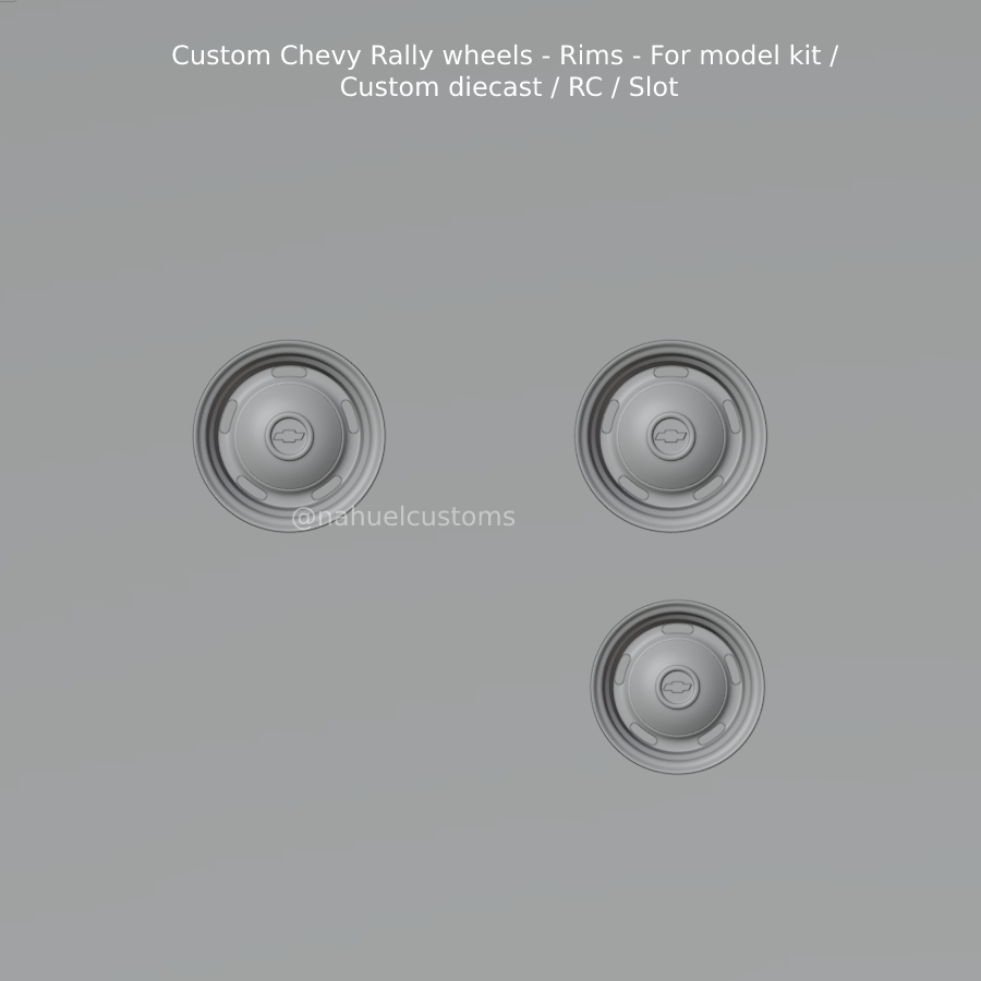 🚙 Custom Chevy Rally wheels - Rims - For model kit / Custom diecast ...