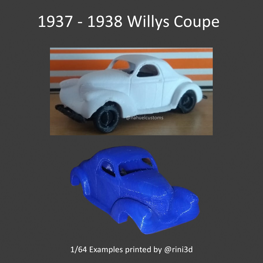 STL file 1937 - 1938 Willys Coupe 🚗 ・3D printable model to download・Cults