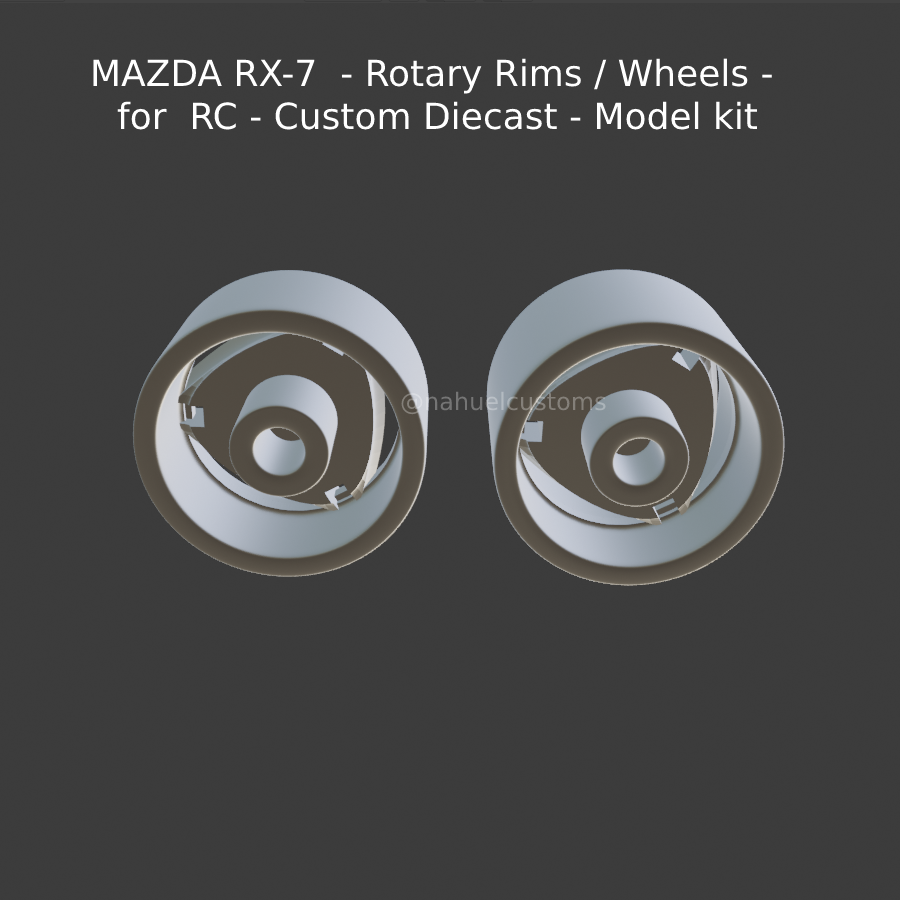 🚗 MAZDA RX-7 - Rotary Rims / Wheels - for RC - Custom Diecast - Model ...
