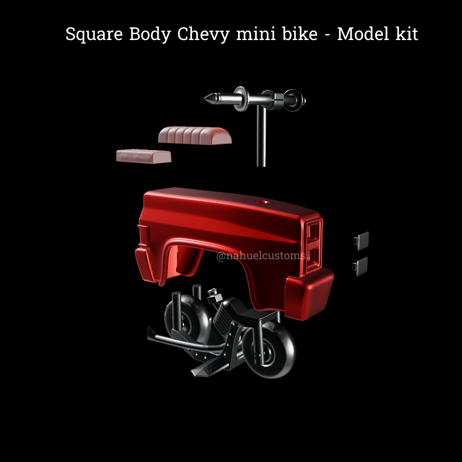 🟪 Square Body Chevy mini bike - Model kit・ STL File for ・Cults