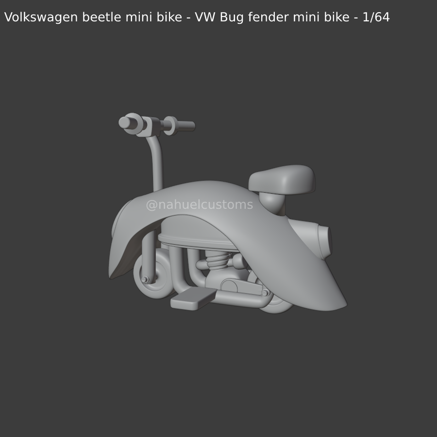 🚗 Volkswagen beetle mini bike - VW Bug fender mini bike - 1/64・ STL ...