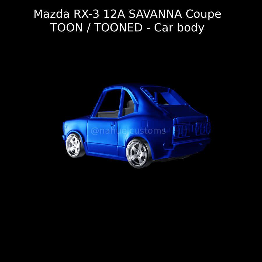 🚗 Mazda RX-3 12A SAVANNA Coupe TOON / TOONED - Car body・ STL File for ...