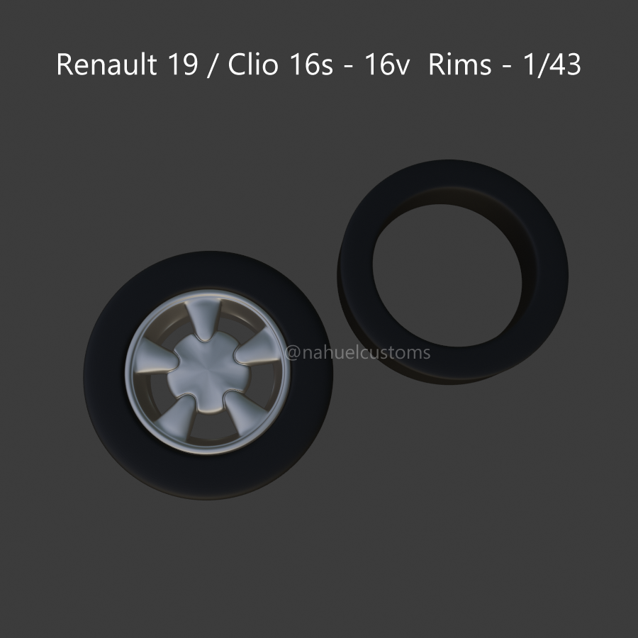 STL file Renault 19 / Clio 16s - 16v Rims - 1/43 🚗 ・3D print design to ...