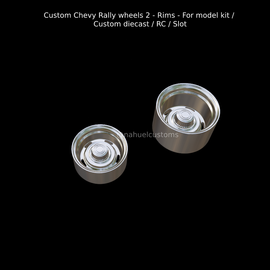 🚙 Custom Chevy Rally wheels 2 - Rims - For model kit / Custom diecast ...