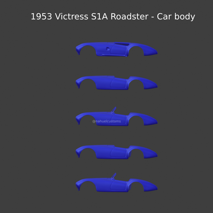 🚗 1953 Victress S1A Roadster - Car body・ STL File for ・Cults