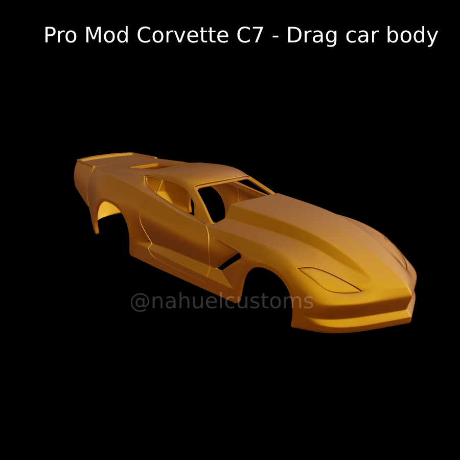 Archivo STL Pro Mod Corvette C7 - Drag car body 🚗・Objeto imprimible en ...