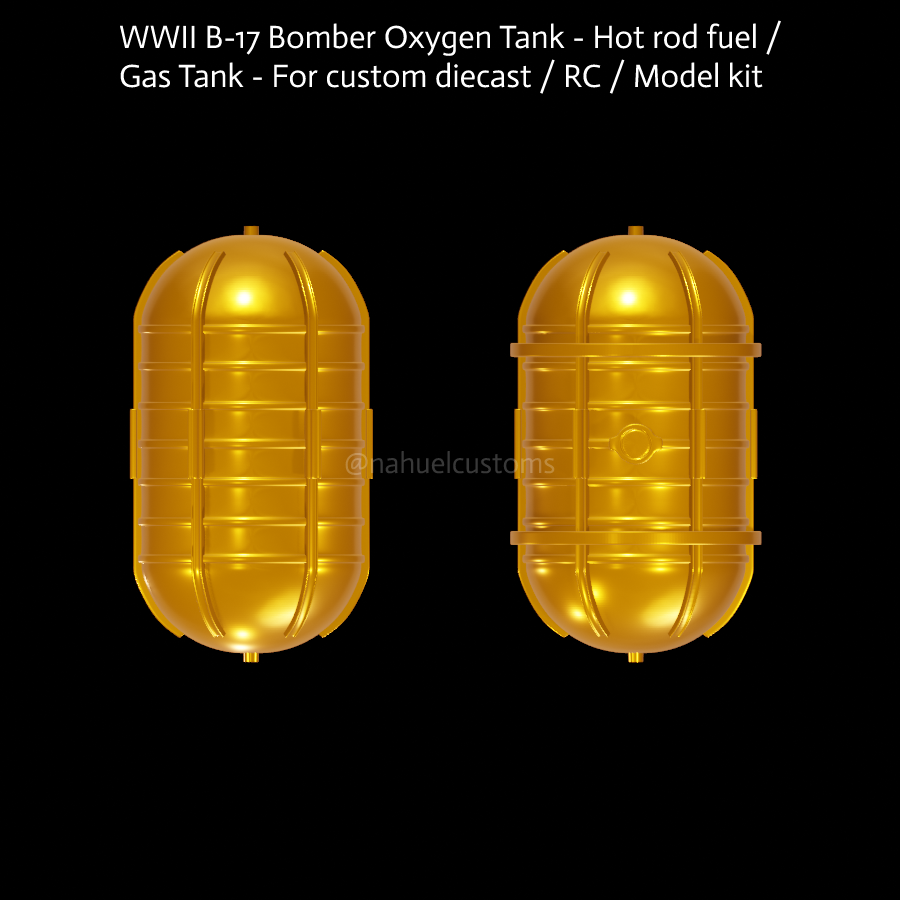 STL file WWII B-17 B-24 B-25 Bomber Oxygen Tank - Hot rod fuel / Gas ...
