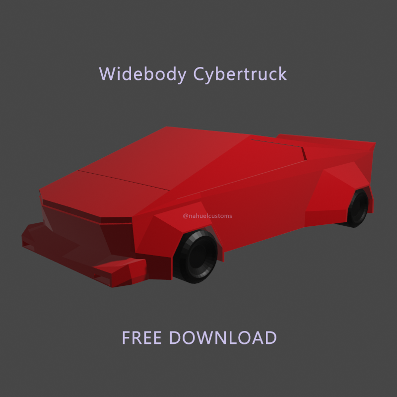 Бесплатный STL файл Widebody Custom Cybertruck - Low poly 🚚 ・Модель для ...
