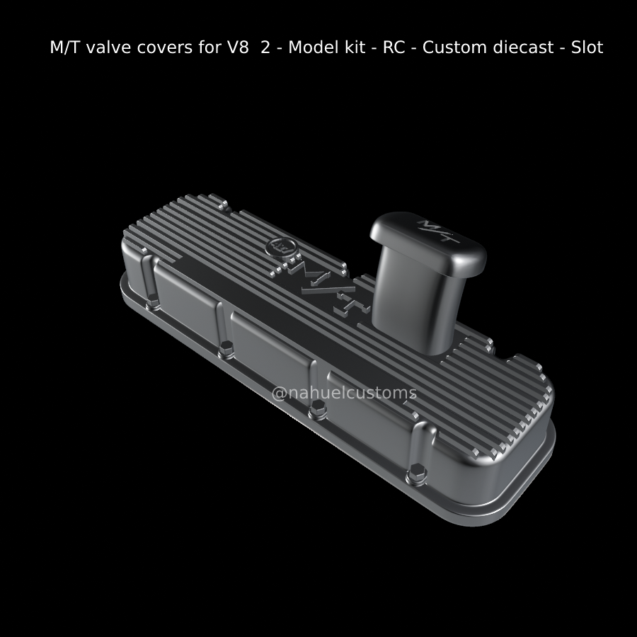 👽 M/T valve covers for V8 2 - Model kit - RC - Custom diecast - Slot ...