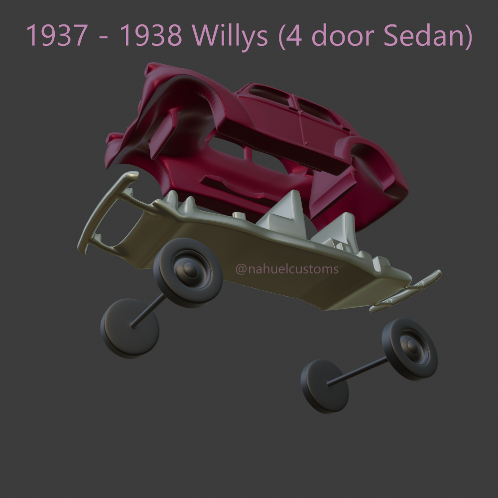 Archivo STL 1937 - 1938 Willys 4 door Sedan 🚪 ・Objeto para impresora 3D ...