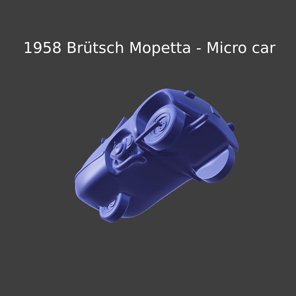 🚗 1958 Brutsch Mopetta - Micro car・Free STL File for ・Cults