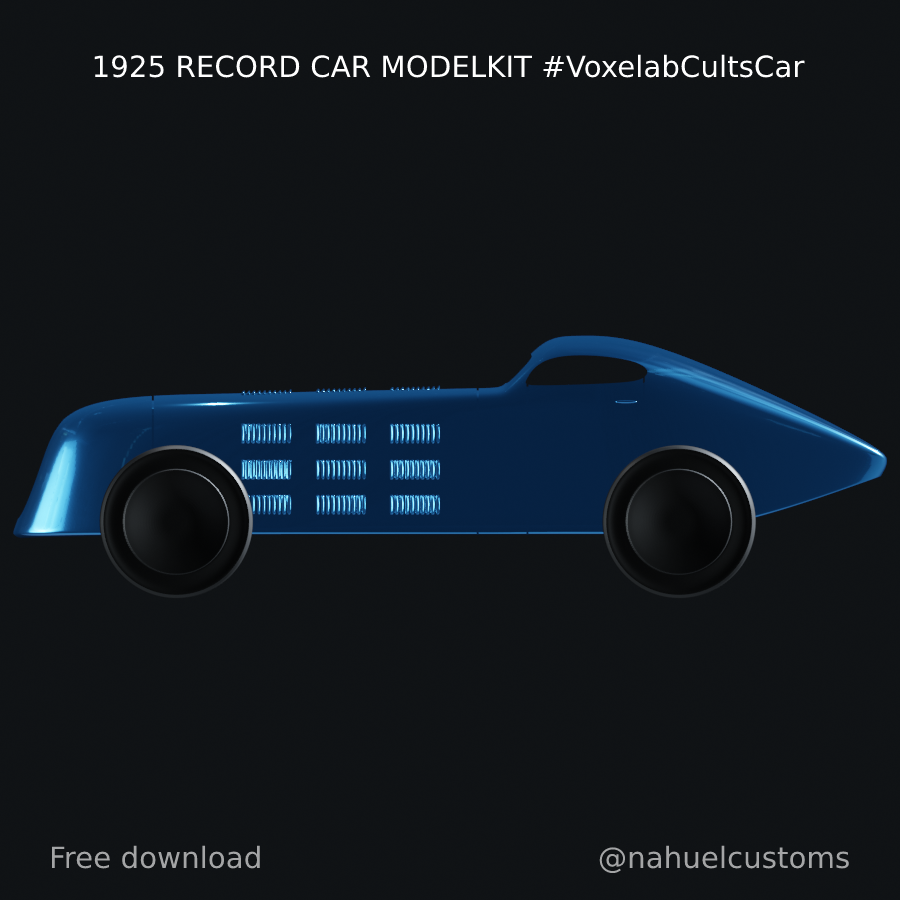 ⏺️ 1925 RECORD CAR MODELKIT #VoxelabCultsCar・Free STL File for ・Cults